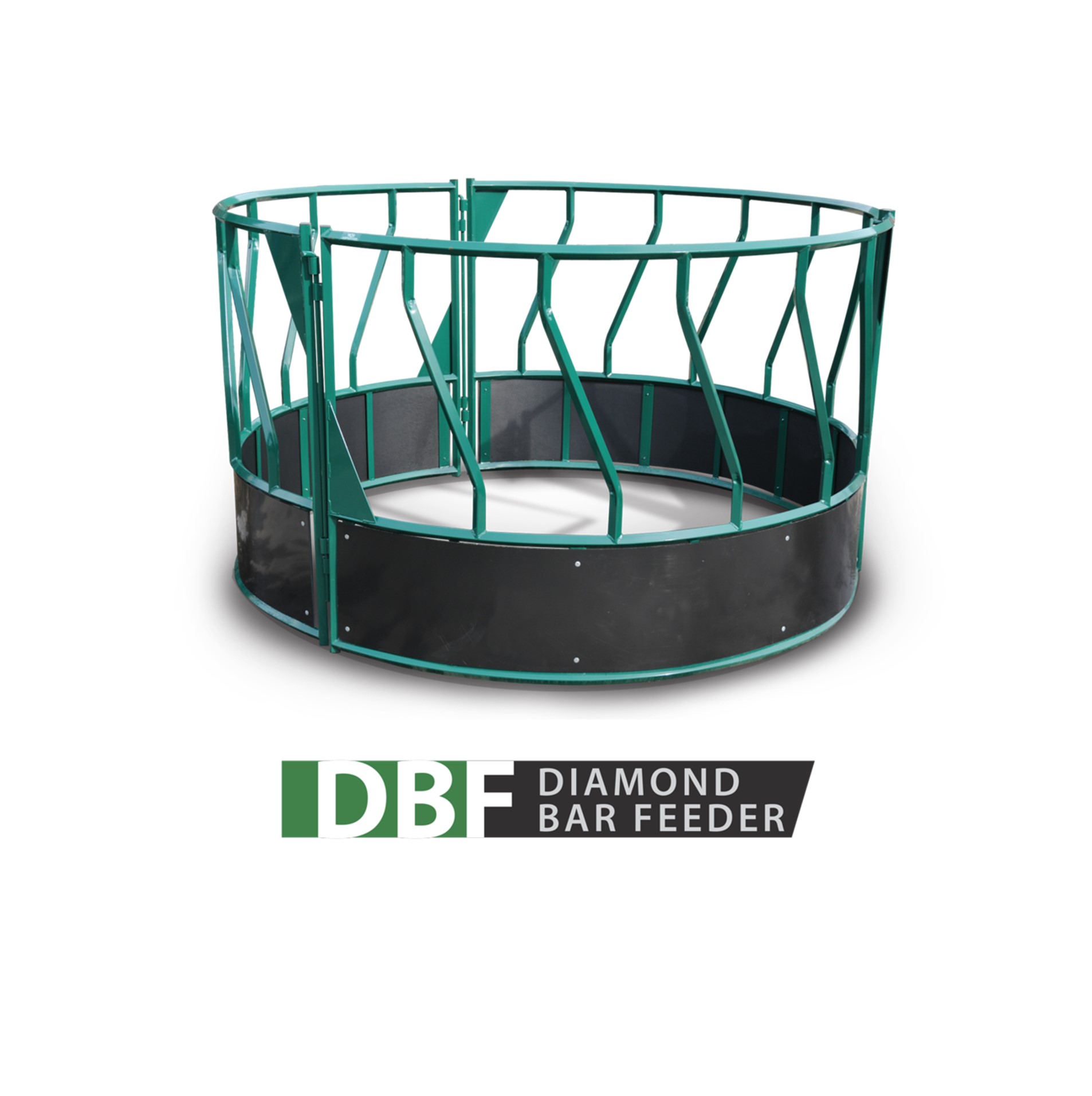 8ft Green Diamond Bar Round Bale Feeder (Cattle) DBF - Weldesign Hardware