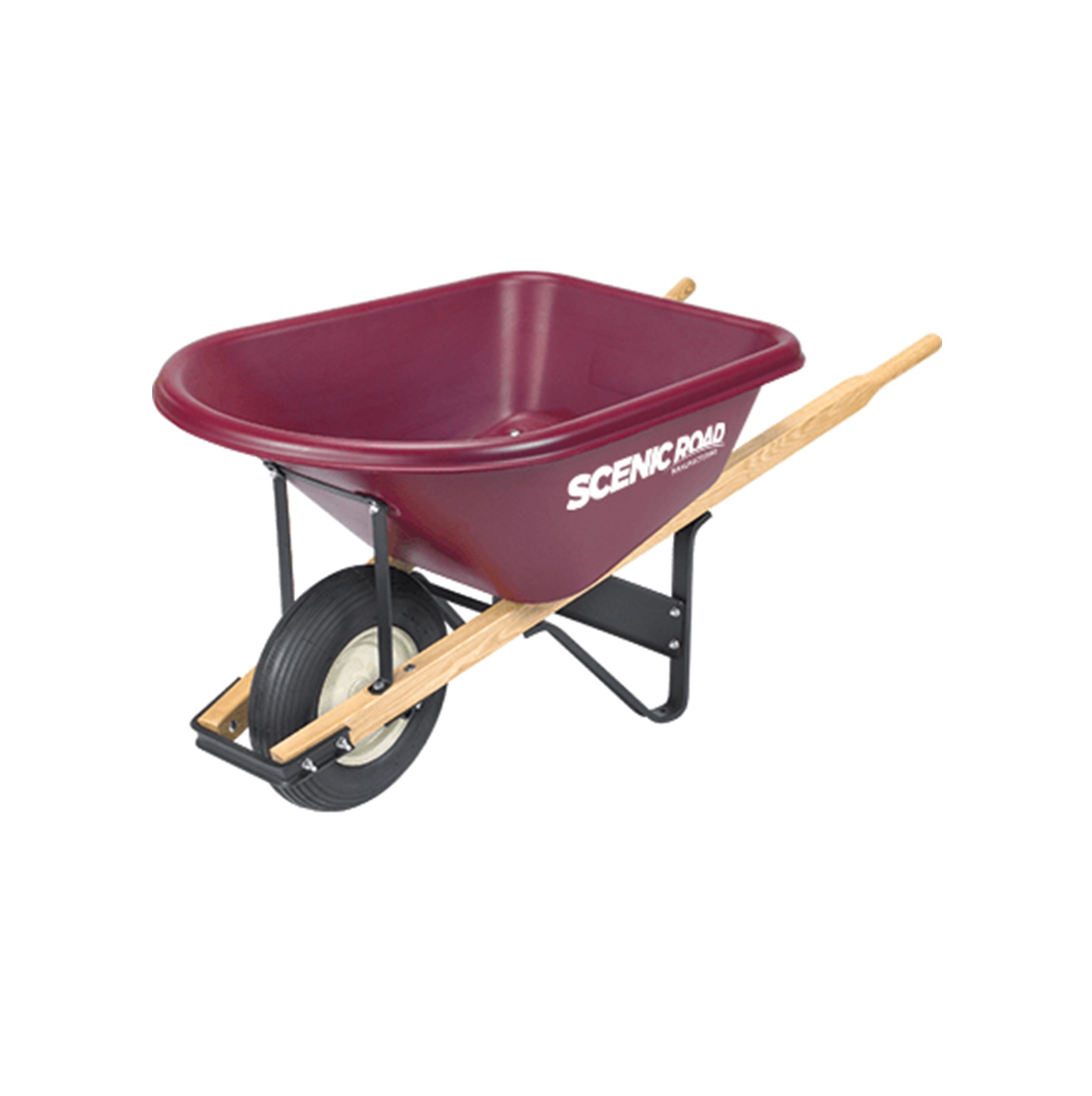 6 CUBIC 800LB Capacity Extra Heavy Duty Wheel Barrow With 1 Ribbed Tire ...