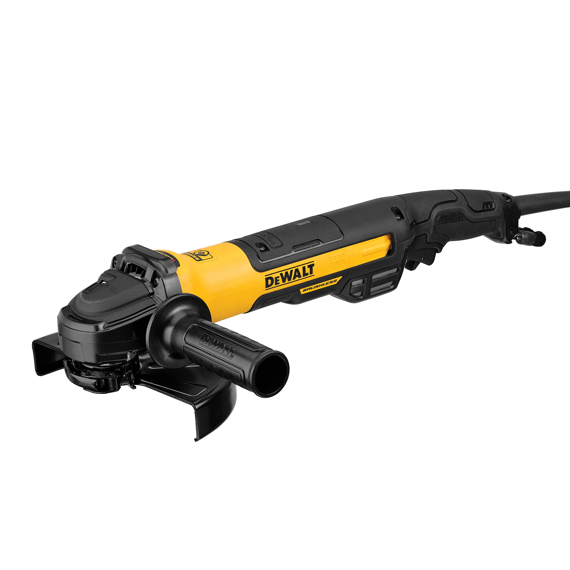 DeWalt Corded 7" Small Angle Grinder Rat Tail w Kickback Brake No Lock ...